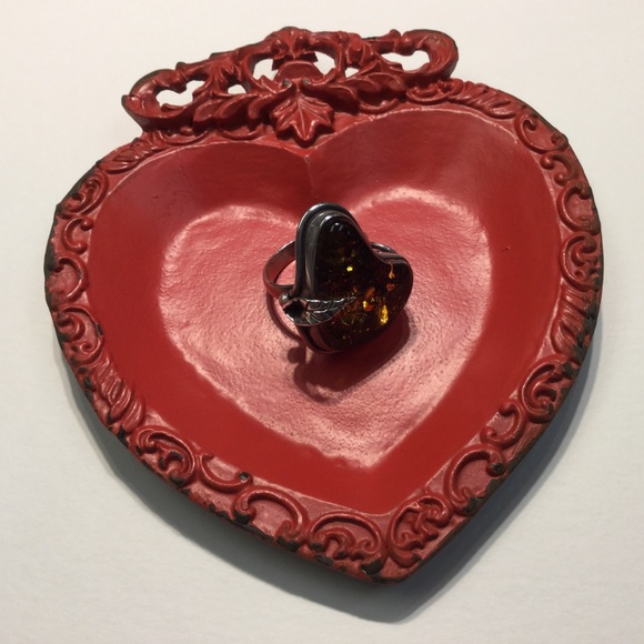 Other | Vintage Inspired Red Heart Jewelry Dish | Poshmark